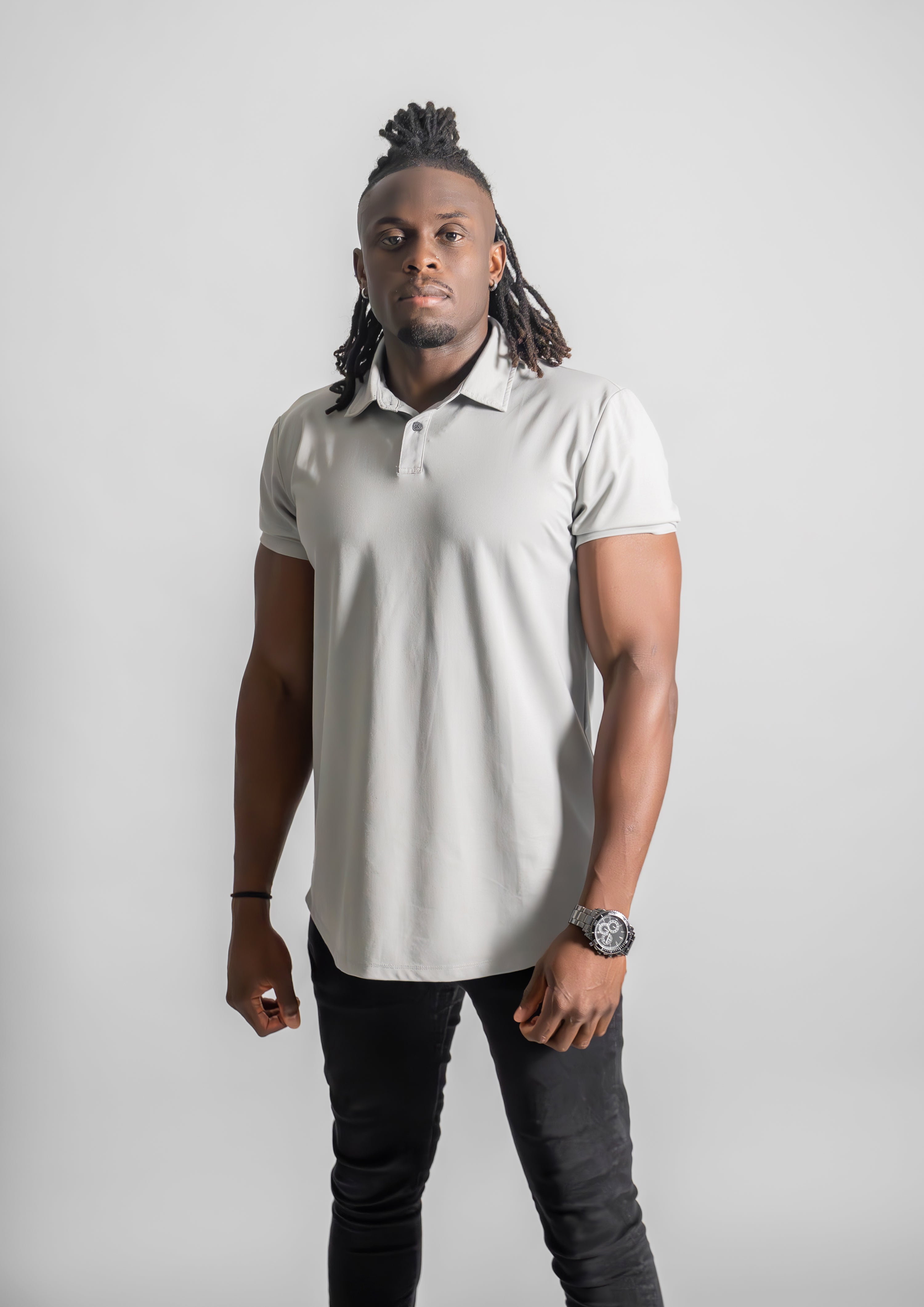 Men's Work - Leisure Light Grey Curved Hem Polo | Ten10 Apparel – Ten ...