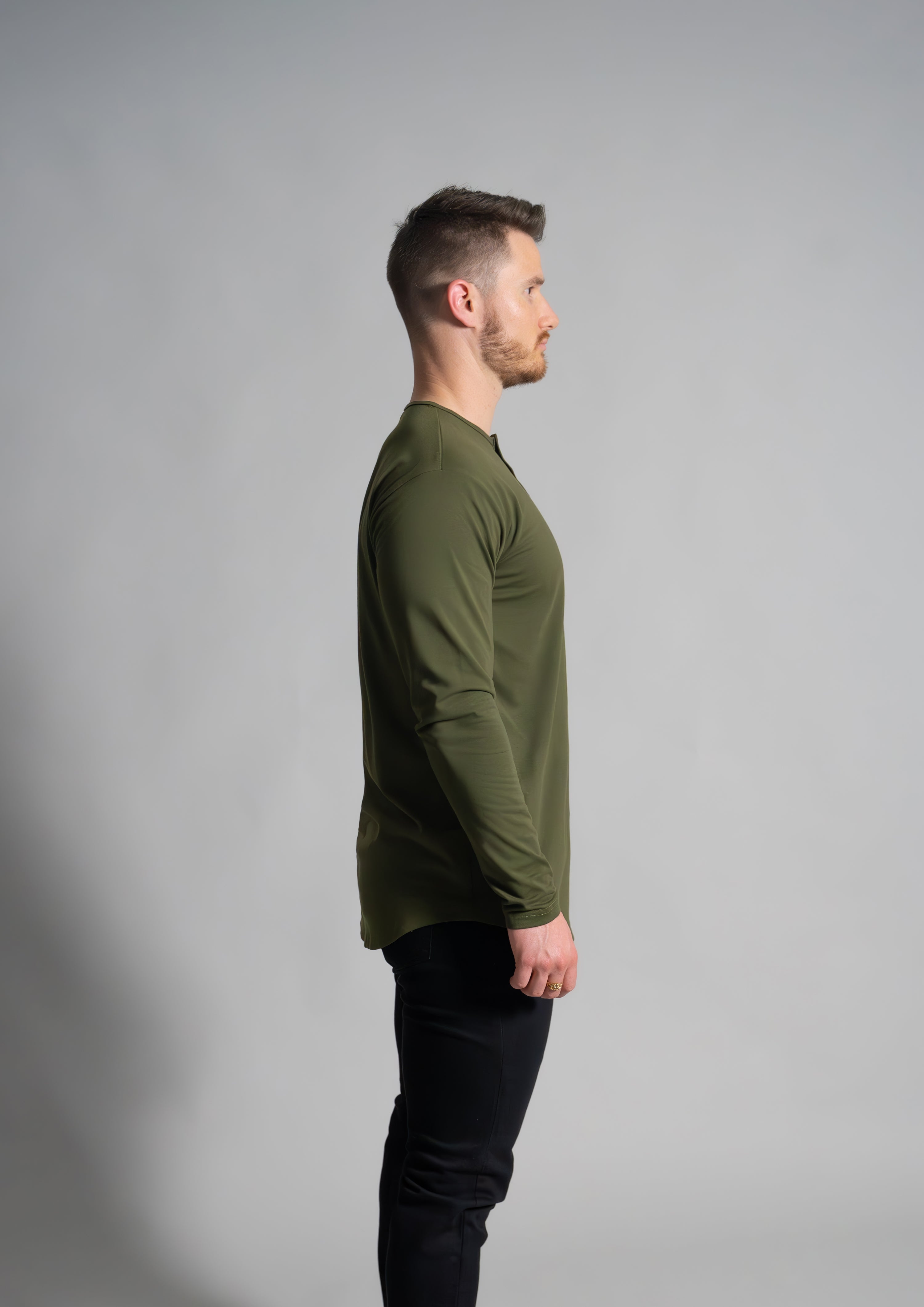 Men's Fern Long Sleeve Henley Curved Hem Tee | Ten 10 Apparel – Ten/10 ...