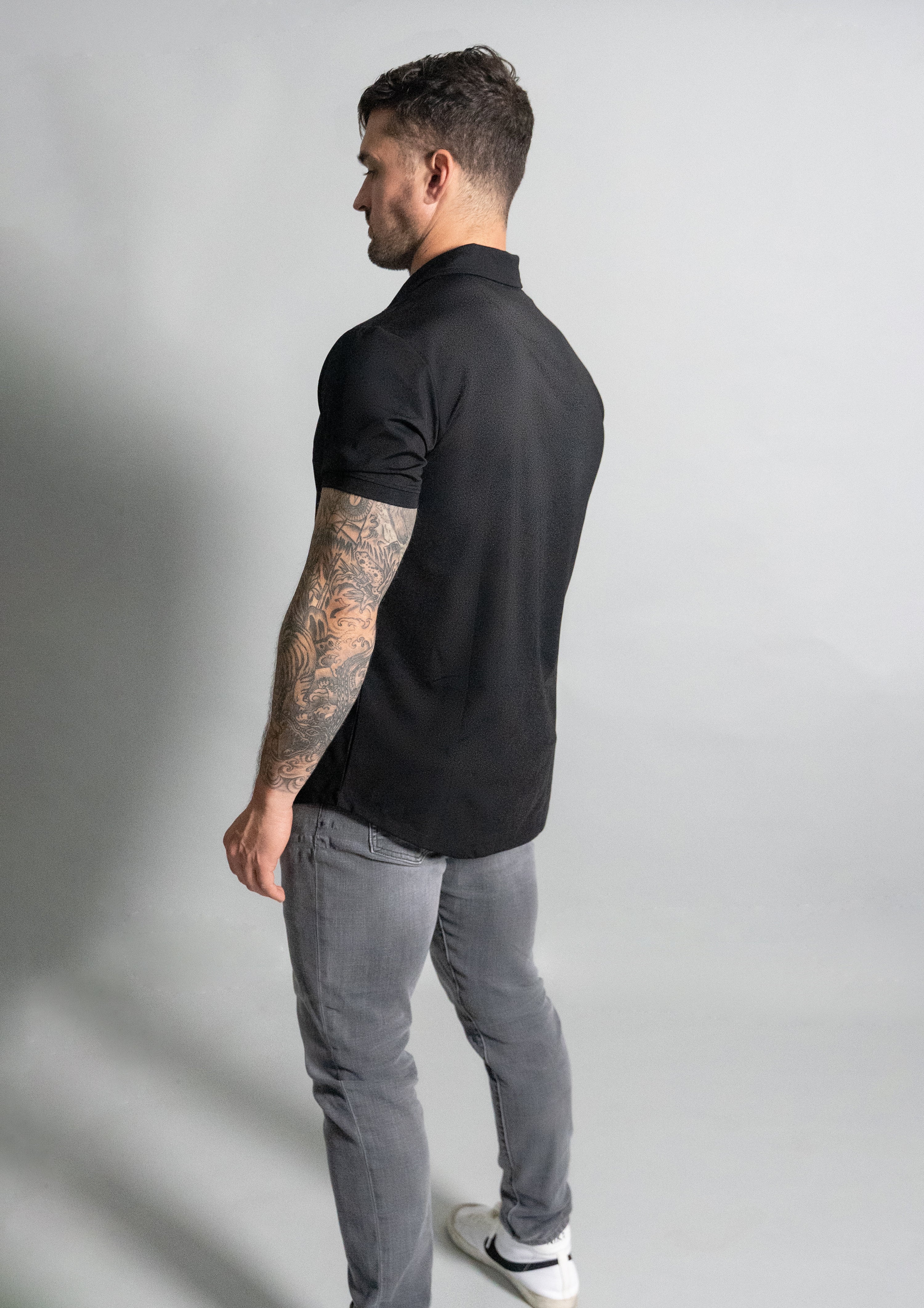 Men's Premium Black Drop Cut Polo | Ten out of 10 Apparel – Ten/10 Apparel